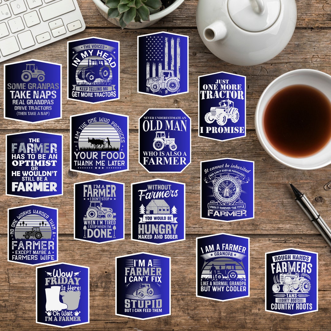 Farmer Sticker Bundle Set of 15 Farm Life Decals for Home Decor ...