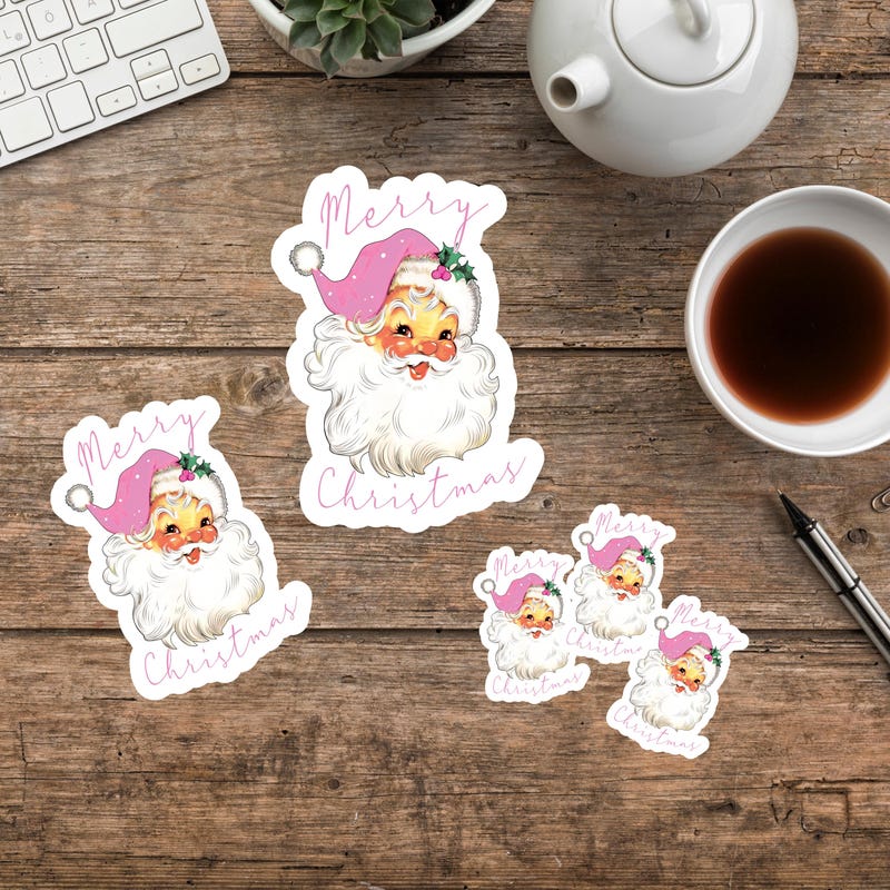 Santa Stickers - Etsy