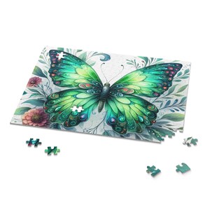 Colorful Butterfly Puzzle With Floral Accents 120, 252, 500-piece - Etsy
