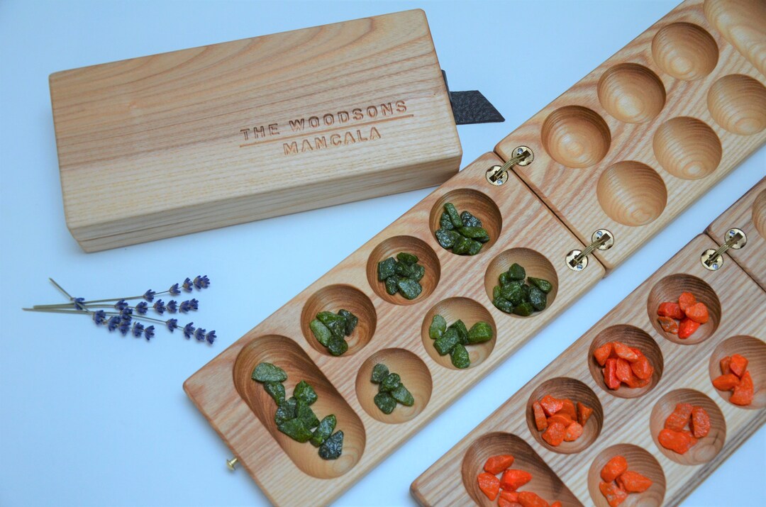 Mancala DELUXE, Family Game, Personalized Wooden Board Game, Two Player ...