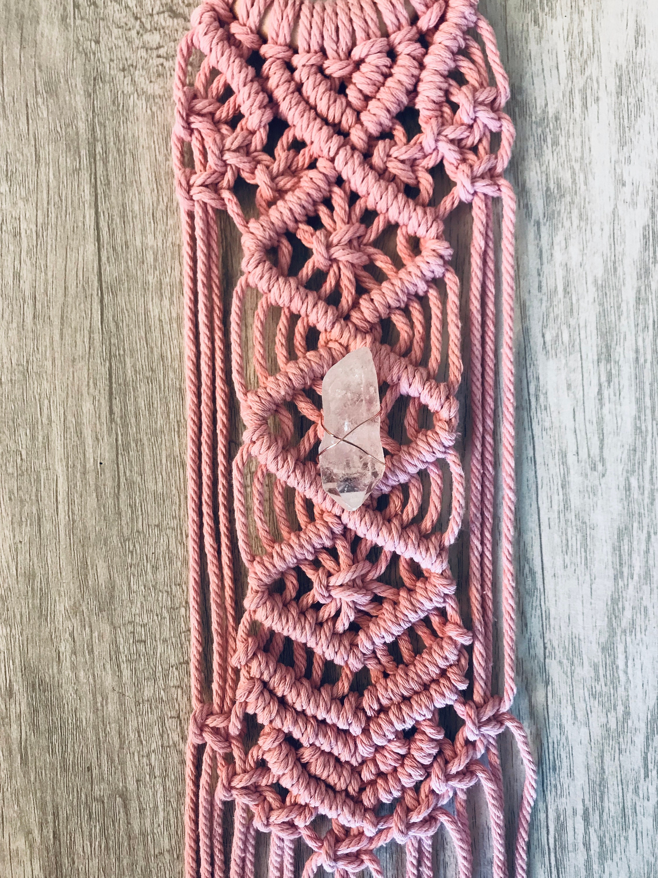 Mini Macrame with Crystal Quartz Macrame Wall Hanging Boho | Etsy