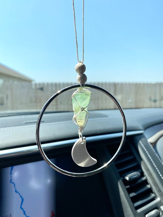 Essential Oil Car Diffuser with Crystals and Moon Charms Lava | Etsy