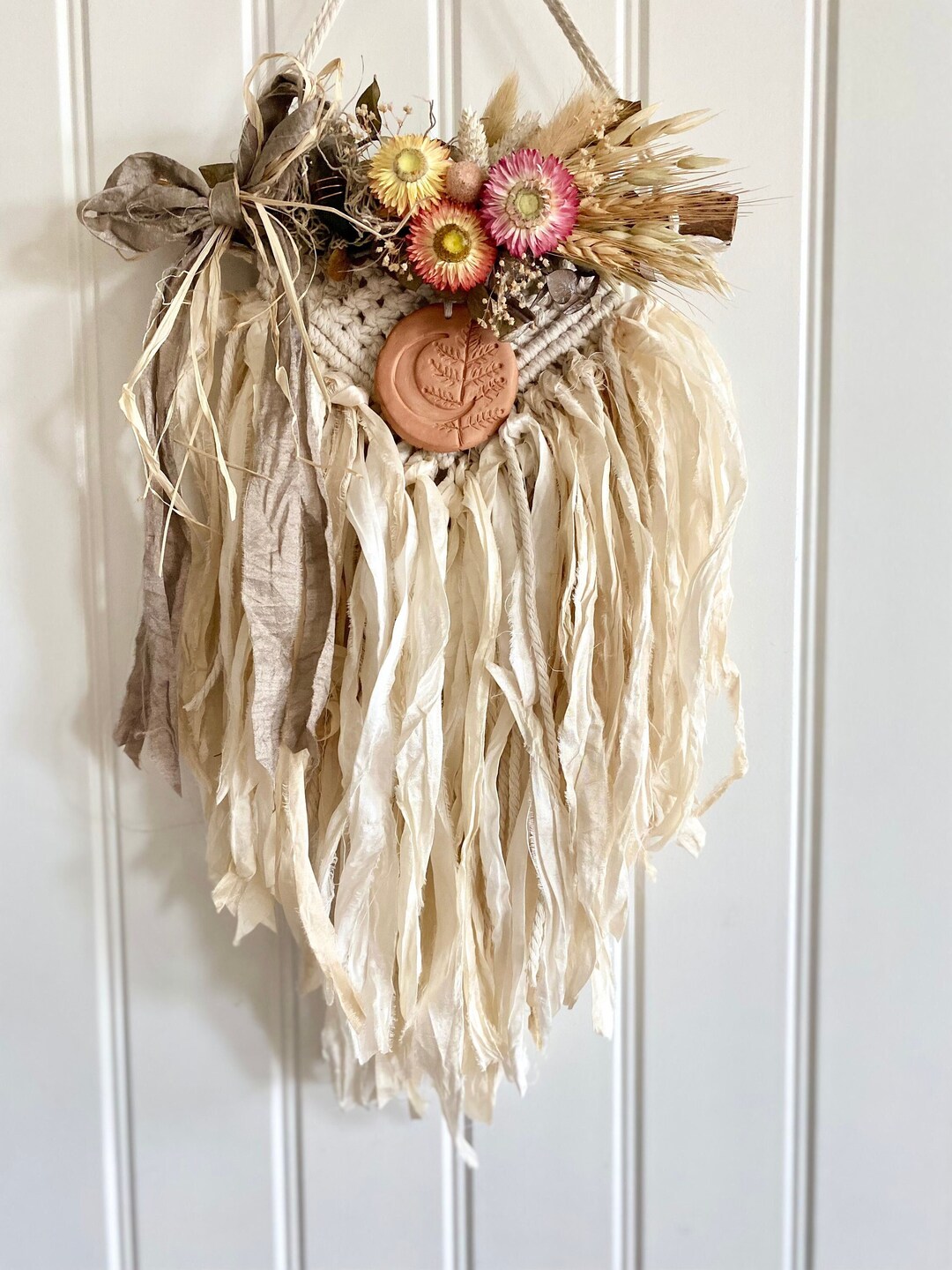 Lammas Lughnasadh Macrame Wall Hanging With Wheat, Dried Florals ...