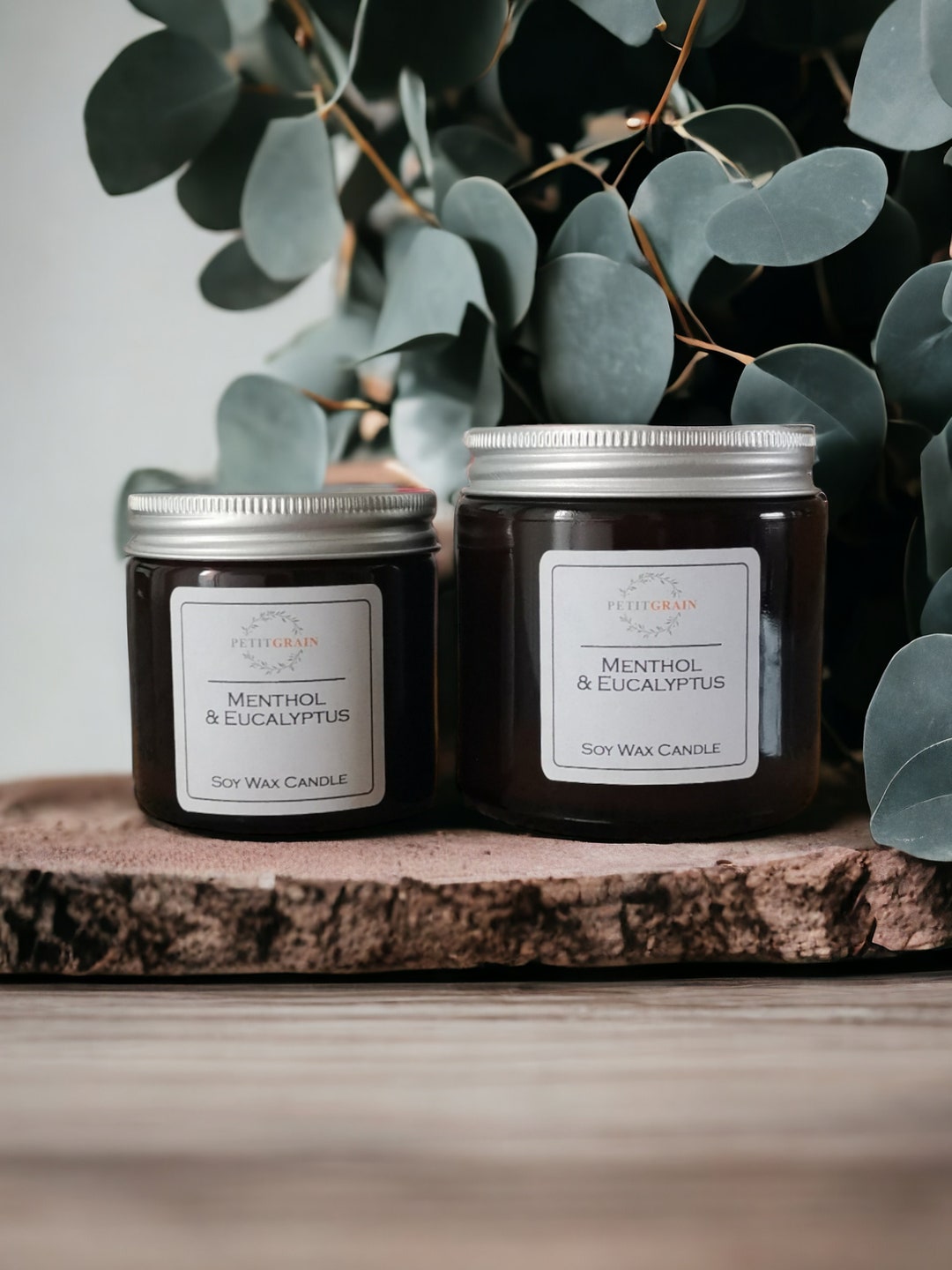 Menthol & Eucalyptus Soy Wax Candle / Aromatherapy Candle / Blocked ...