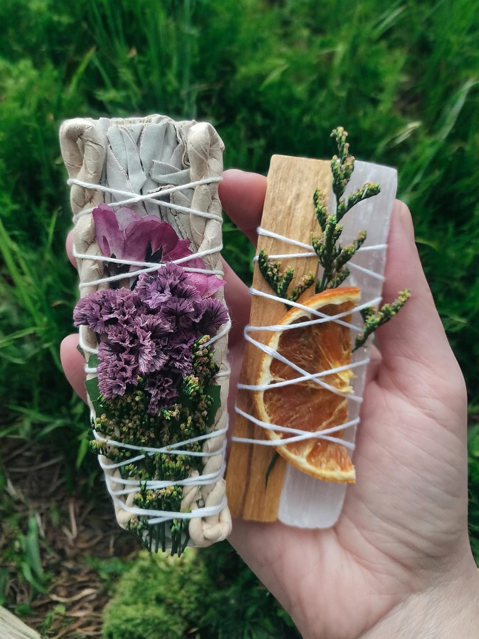 White Sage Smudge Kit: Palo Santo, Selenite Crystal / Housewarming Gift ...