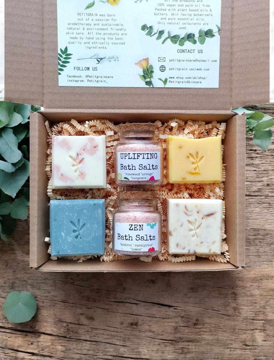 Aromatherapy Gift Box: Handmade Vegan Soap & Bath Salts - Etsy UK