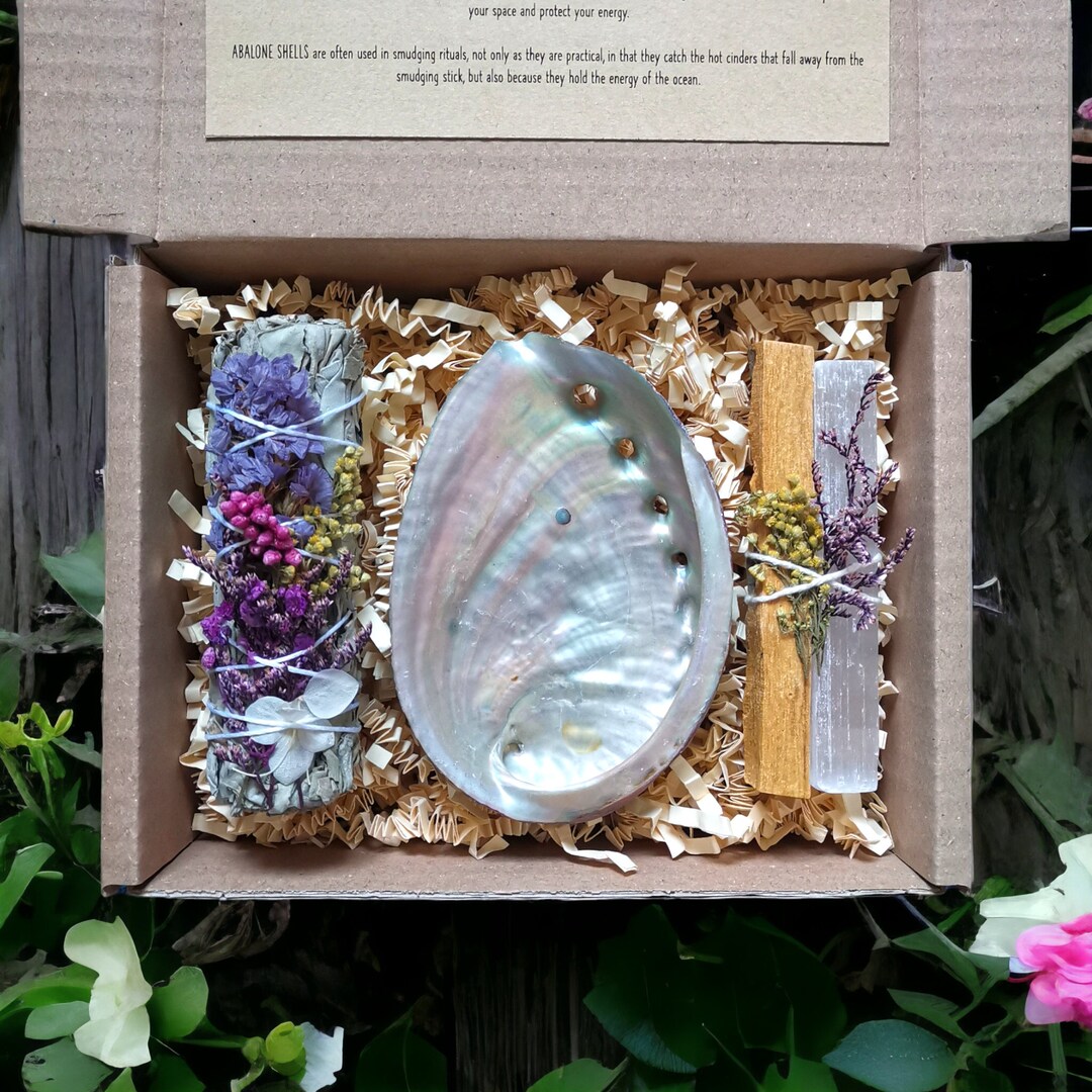 GROUNDING Smudging Set / Energy Cleansing Ritual Set / Abalone - Etsy