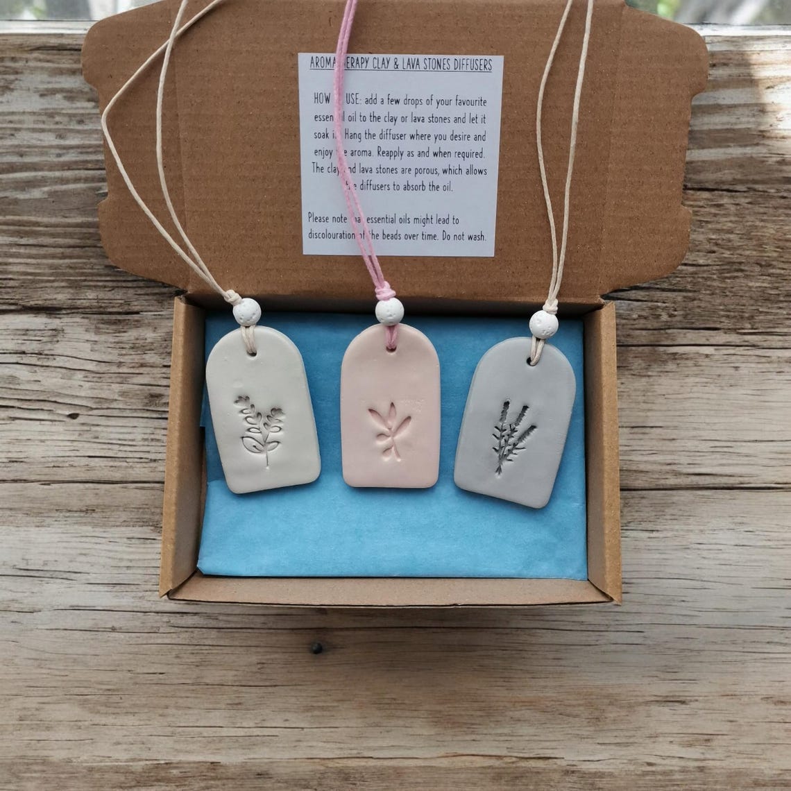 Clay & Lava Stone Essential Oil Diffuser Set: Aromatherapy Car ...