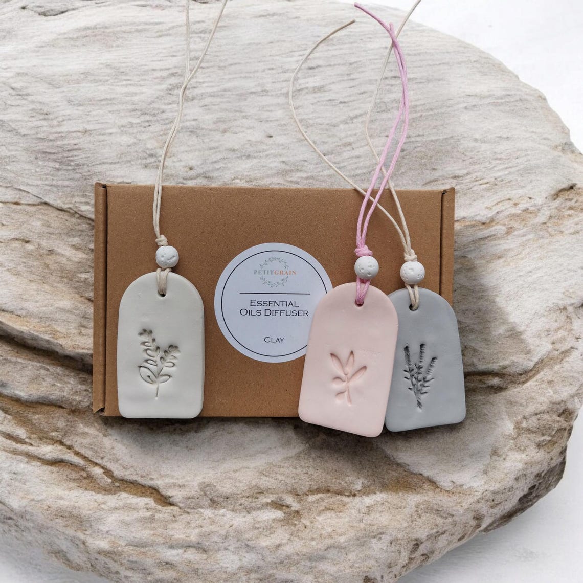Clay & Lava Stone Essential Oil Diffuser Set: Aromatherapy Car ...