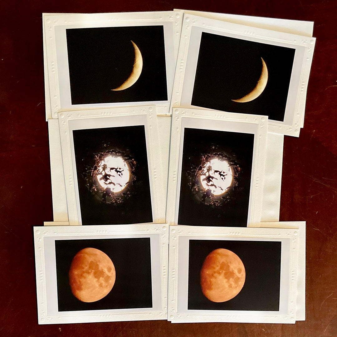Mysterious Moon (5x7) Blank Notecards W/envelopes, Sets of 6 or 12 - Etsy