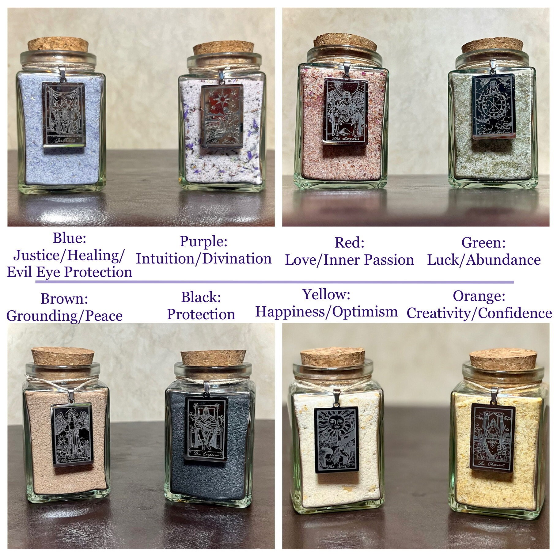 Witches Ritual Salt/spell Charms: Black/red/green/purple/brown/yellow ...