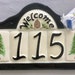 Welcome Address Plaque With 3 Numbers Custom Painted Ceramic - Etsy