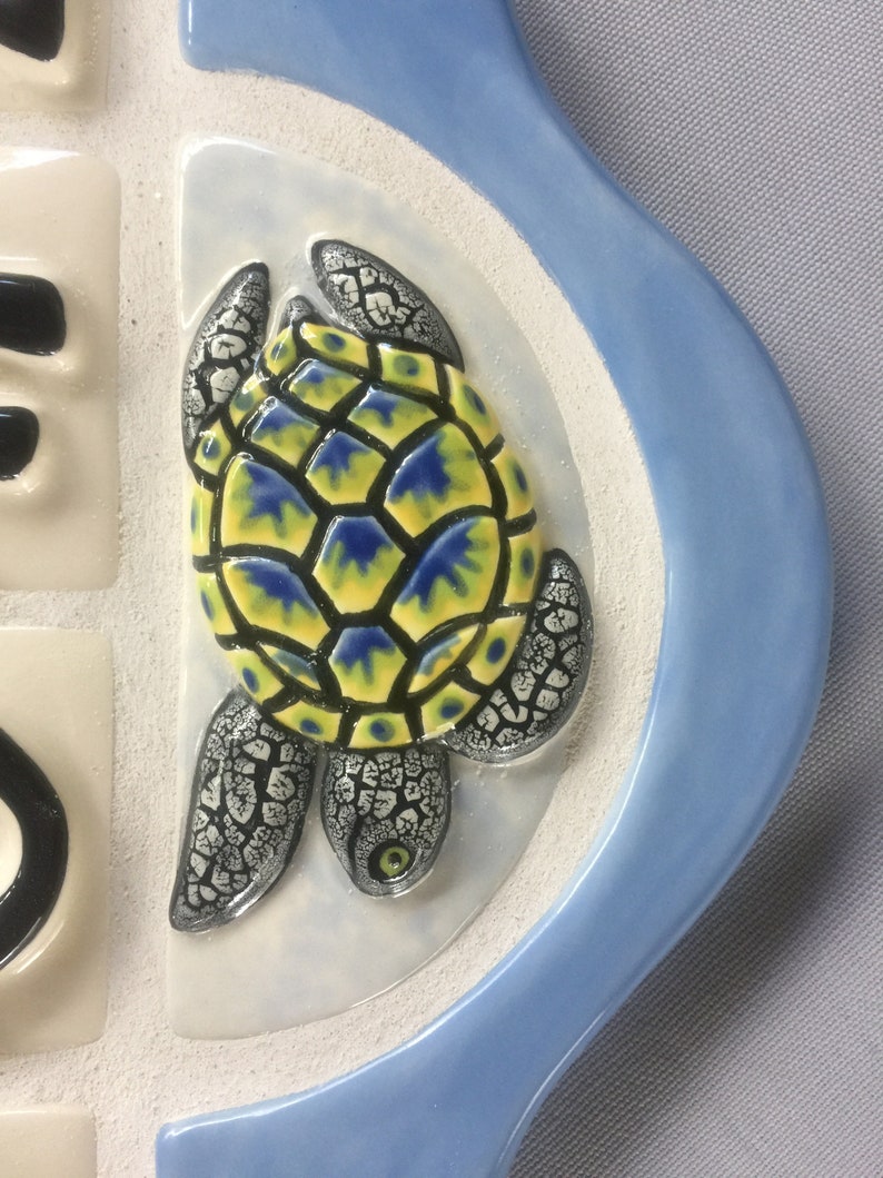 Sea Turtle Address Plaque With 4 Numbers - Custom Painted Ceramic ...