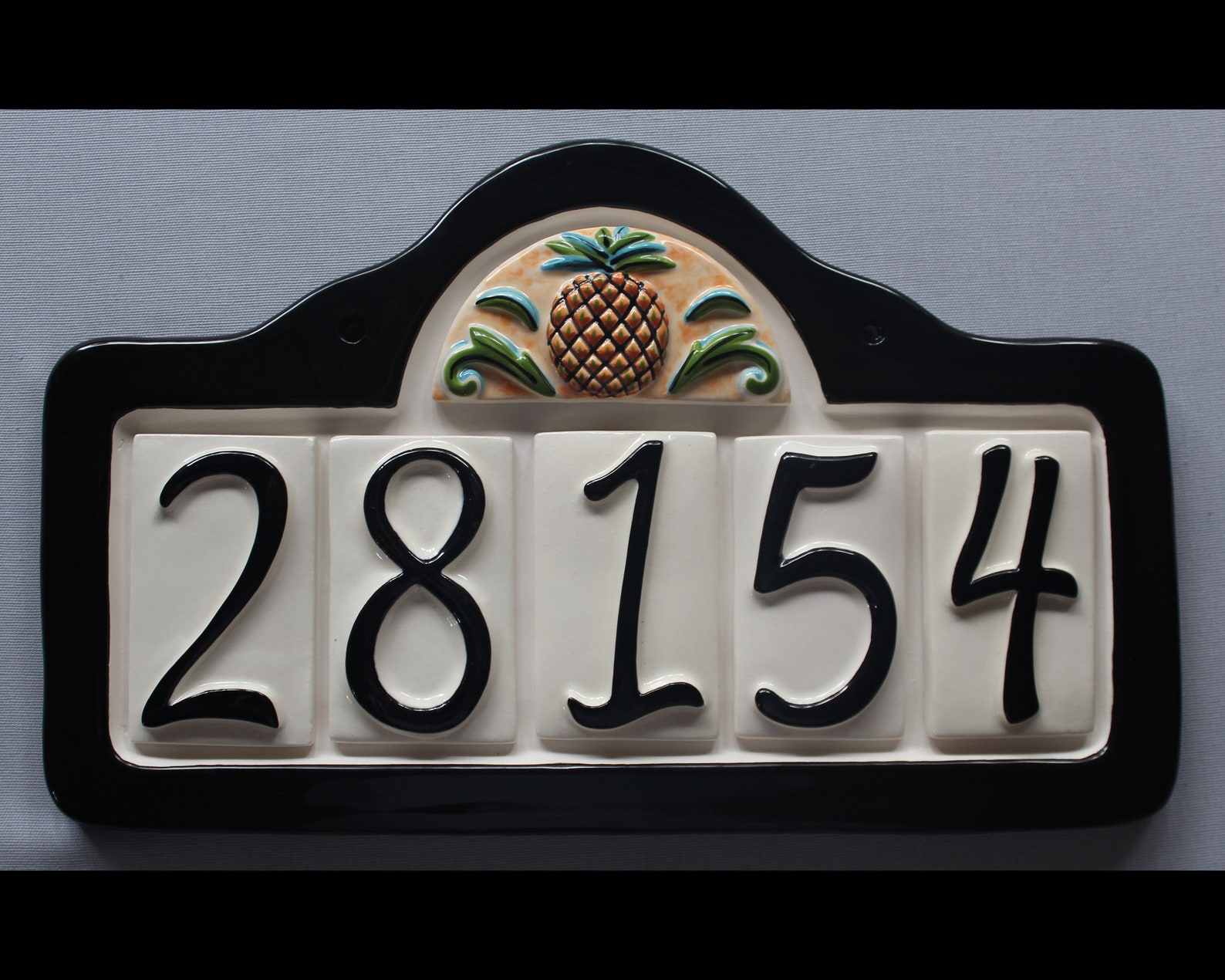 Pineapple Address Plaque With 5 Numbers Custom Painted - Etsy
