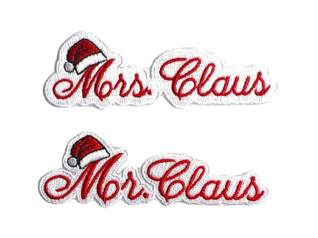 Mr.claus and Mrs.claus Christmas Name Tags Embroidered Iron-on Patch - Etsy