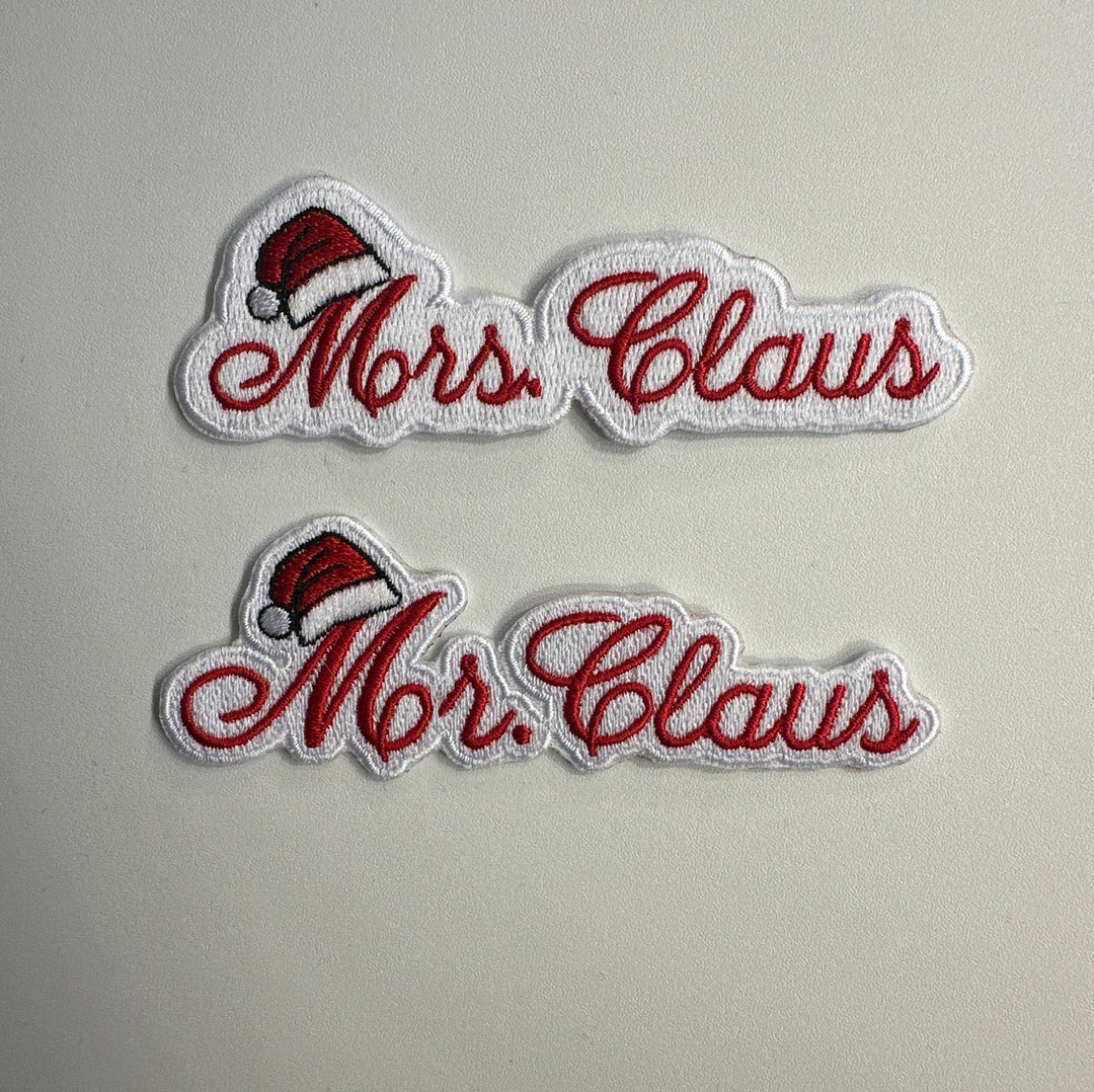 Mr.claus and Mrs.claus Christmas Name Tags Embroidered Iron-on Patch - Etsy