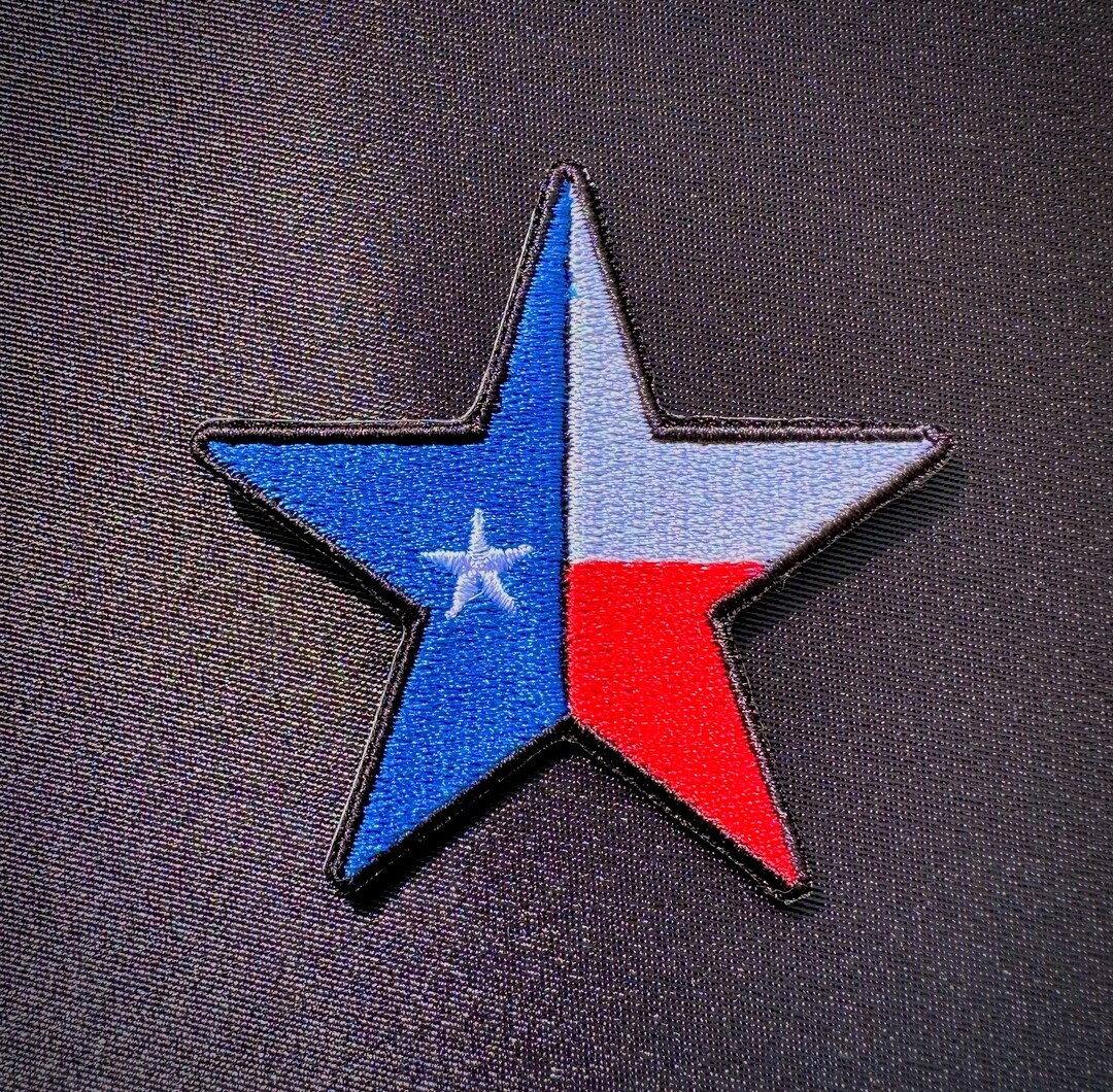 Texas State Flag Star Embroidered Iron-on Patch - Etsy