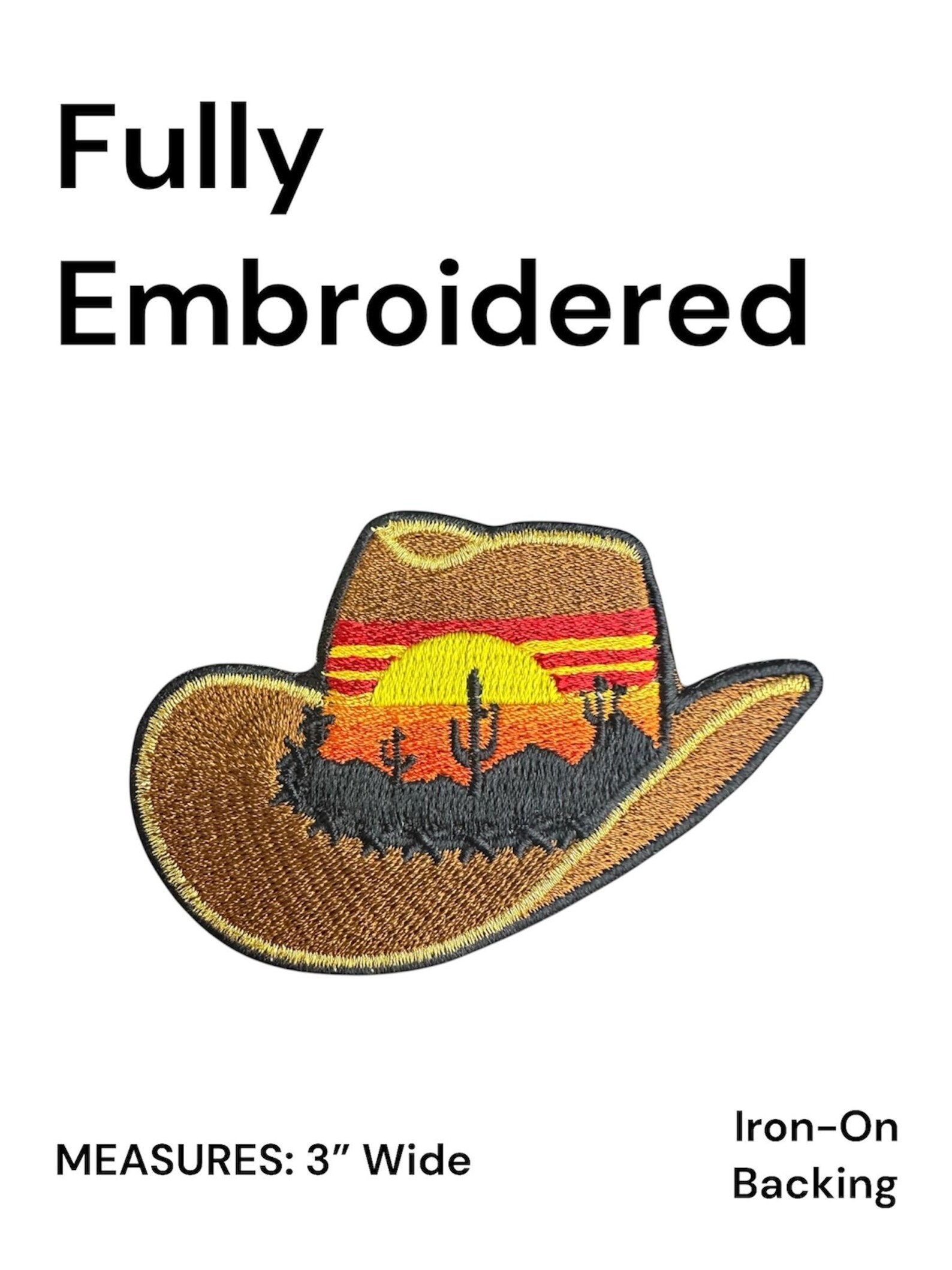 Cowboy Hat Texas Sunset Rodeo Vibes Embroidered Iron-on Patch - Etsy