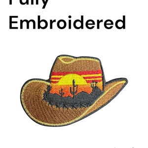 Cowboy Hat Texas Sunset Rodeo Vibes Embroidered Iron-on Patch - Etsy