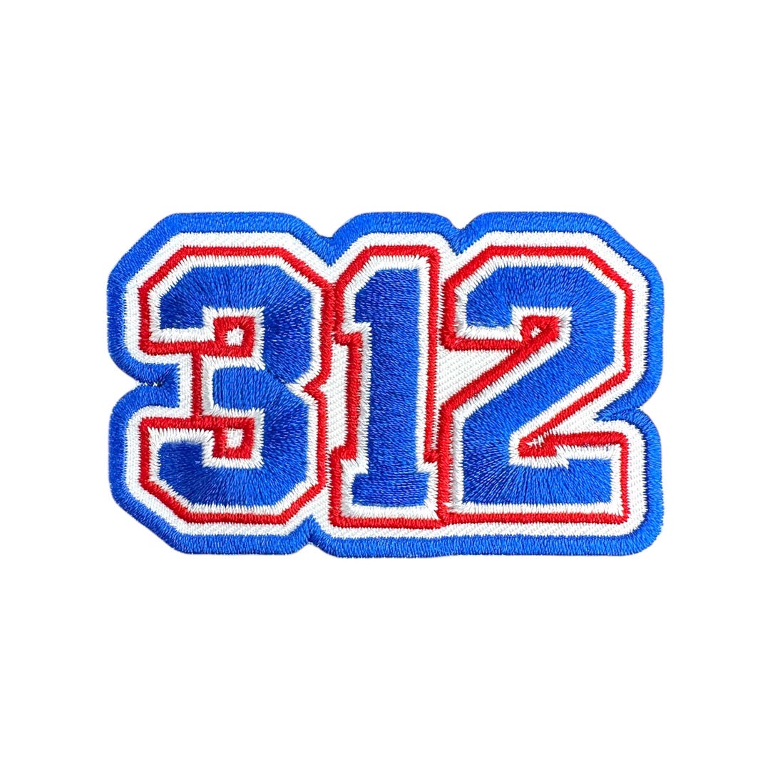 Chicago Area Code Patch 312 Illinois Baseball Team Embroidered Iron-on ...