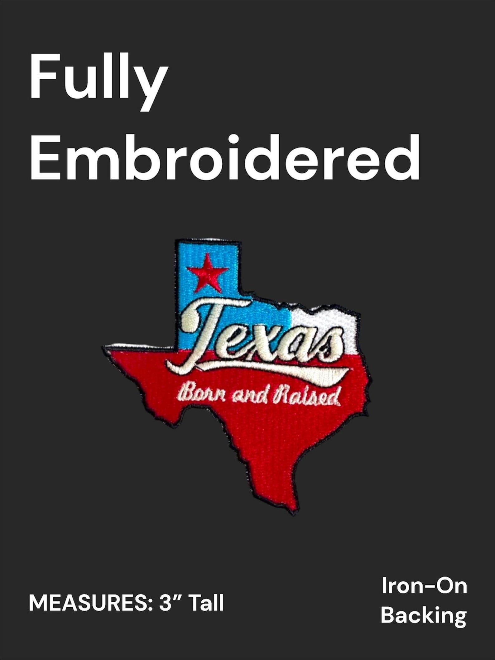 Texas State Born and Raised Embroidered Iron-on Patch - Etsy