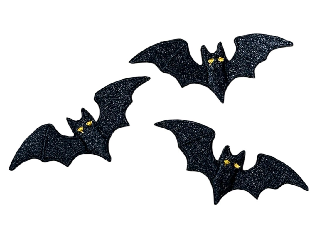 Spooky Flying Bats Patch Pack of 3 Embroidered Iron-on - Etsy