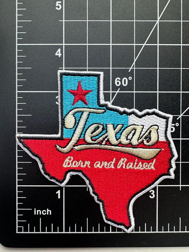 Texas State Born and Raised Embroidered Iron-on Patch - Etsy