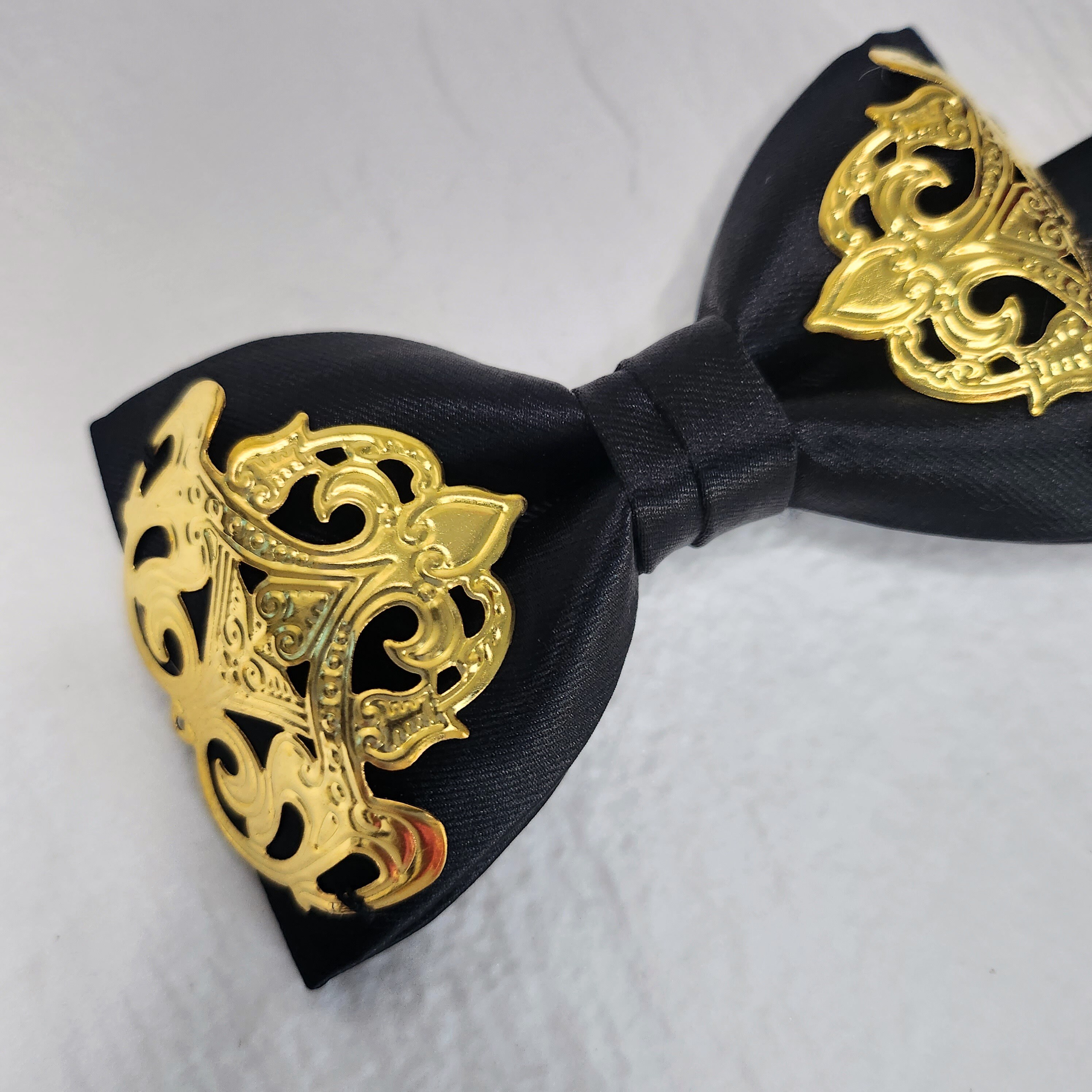 Groom Silky Satin European Navy Blue Gold Back Bow Tie Pre-tied Bowtie ...