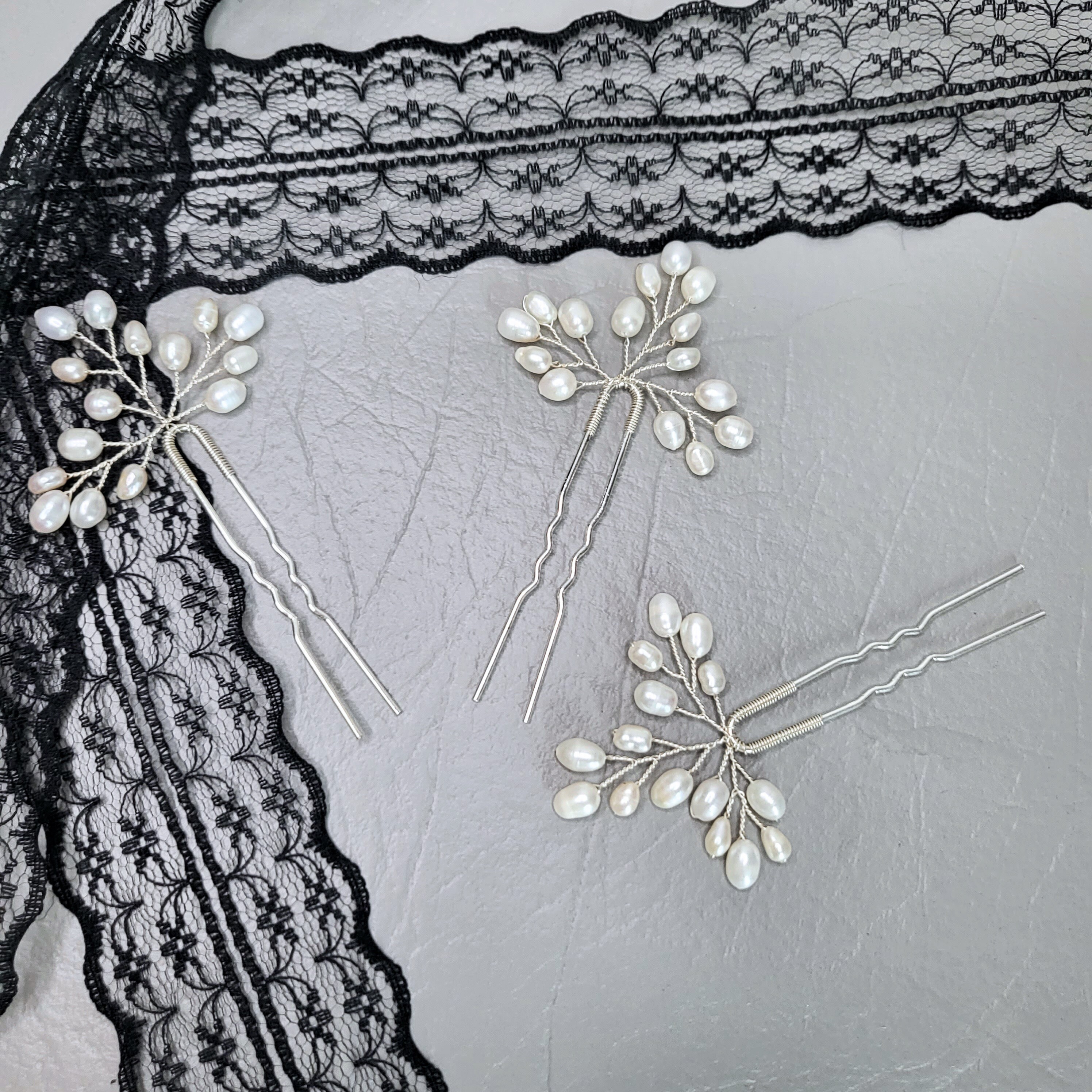 Natural Real Freshwater Pearl Hair Pin Set Bridal Hairpiece - Etsy