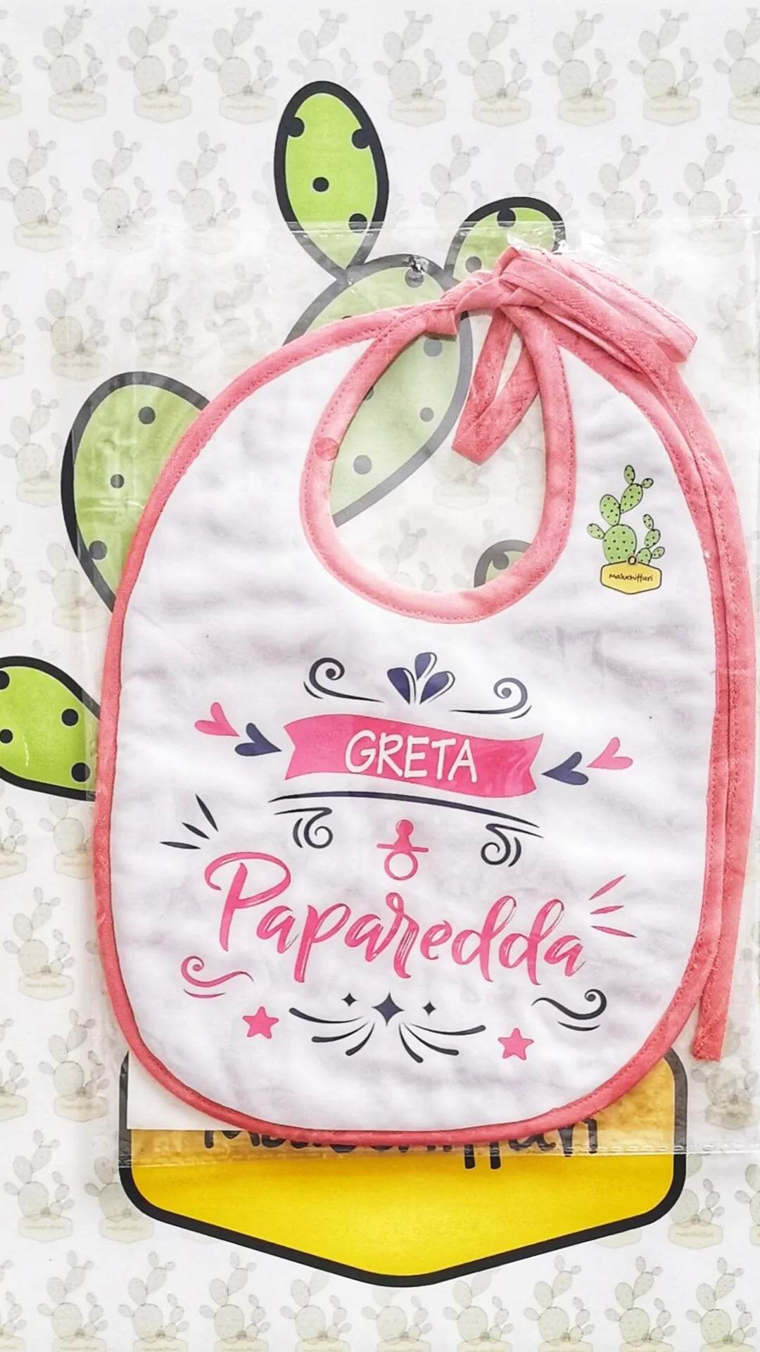 GRETA Paparedda BIB With Pink Border - Etsy