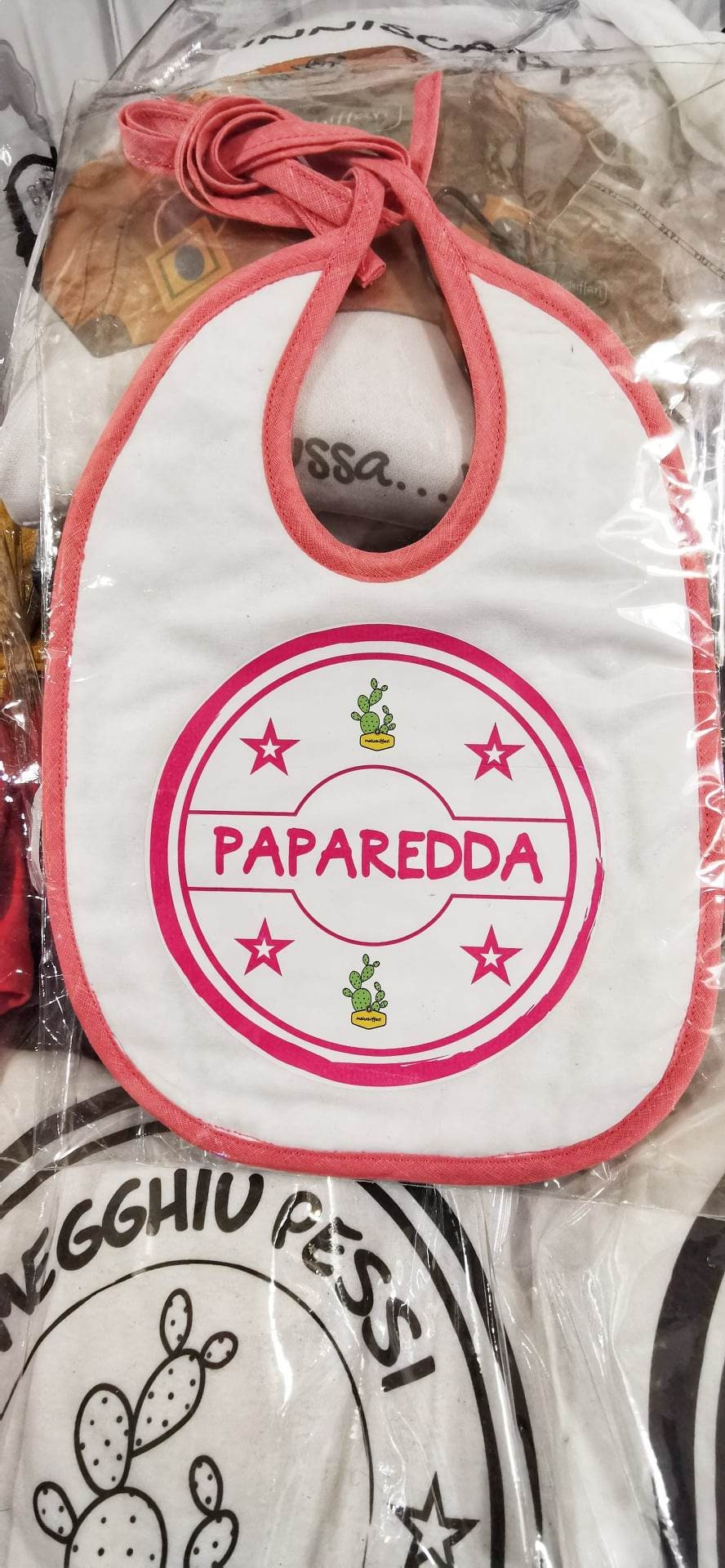 PAPAREDDA Pink STAMP BIB With Pink Edge - Etsy