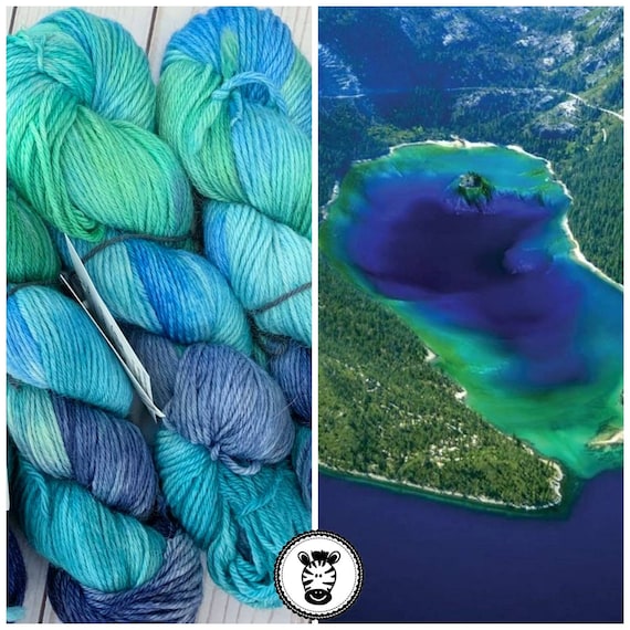 Hand Dyed Yarn: Emerald Bay Available in Silk Baby Alpaca | Etsy