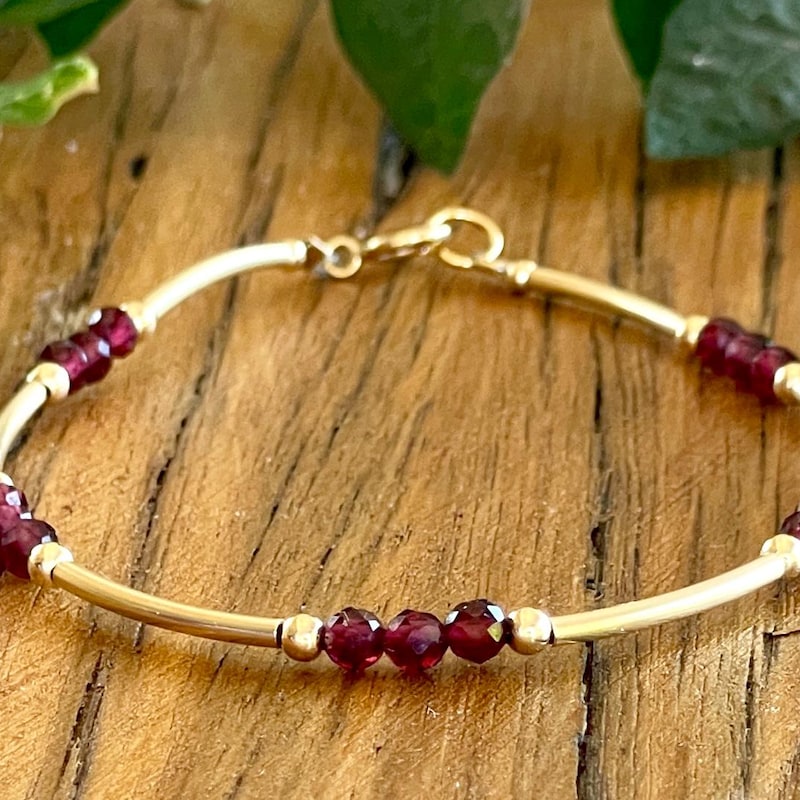 Garnet Bangle - Etsy