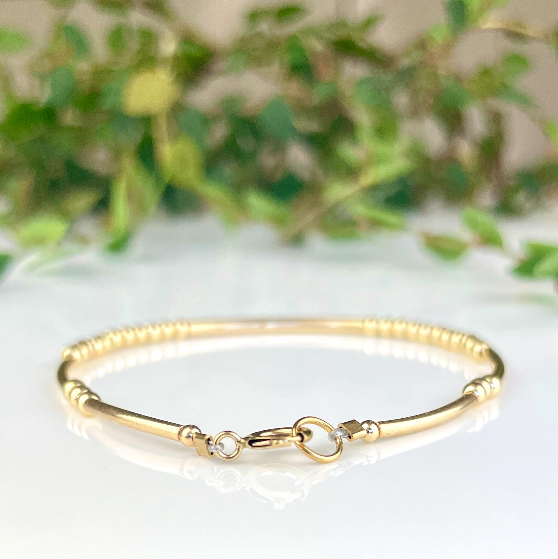 Elegant 14k Gold Bangle - Dainty Minimalist Jewelry Gift - Etsy