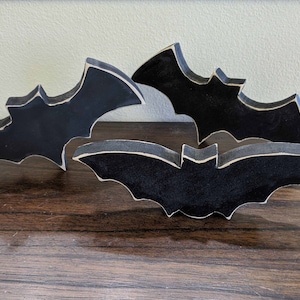 Three Wooden Halloween Decor Bats, Stand Alone, Spooky, Seasonal, Decor ...