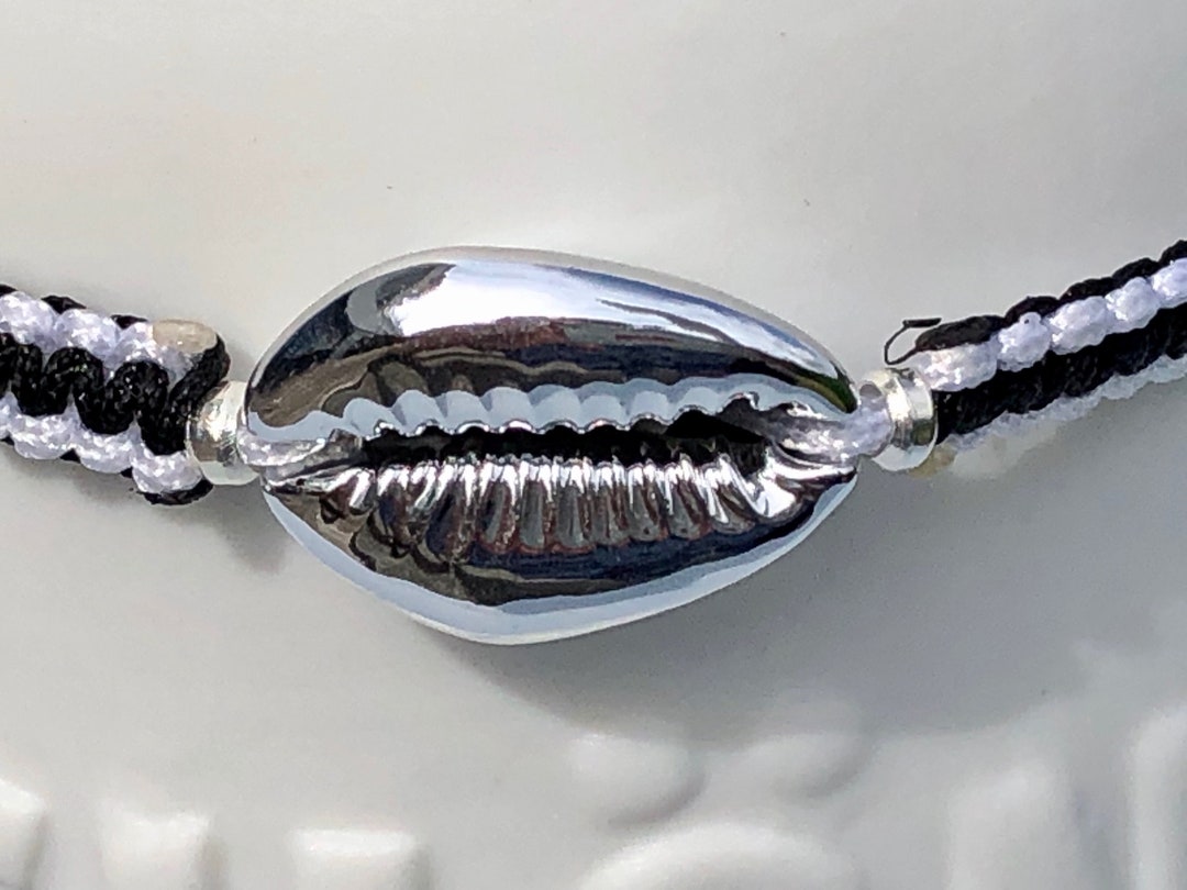 BRACELET Macramé Kauri Shell Ibiza Style Boho Sliding Knot Summer ...