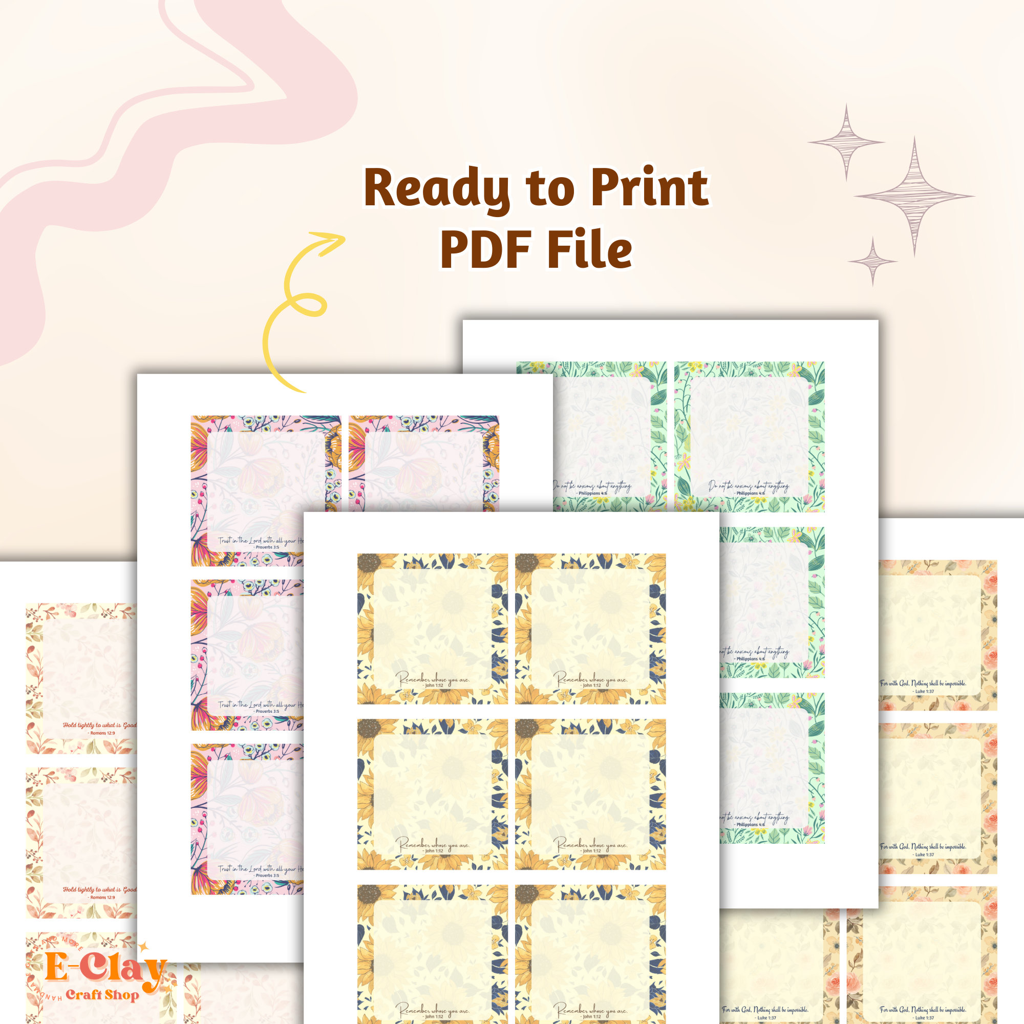 Printable Bible Verse Notepad, Notepad Template, Positive Affirmations ...