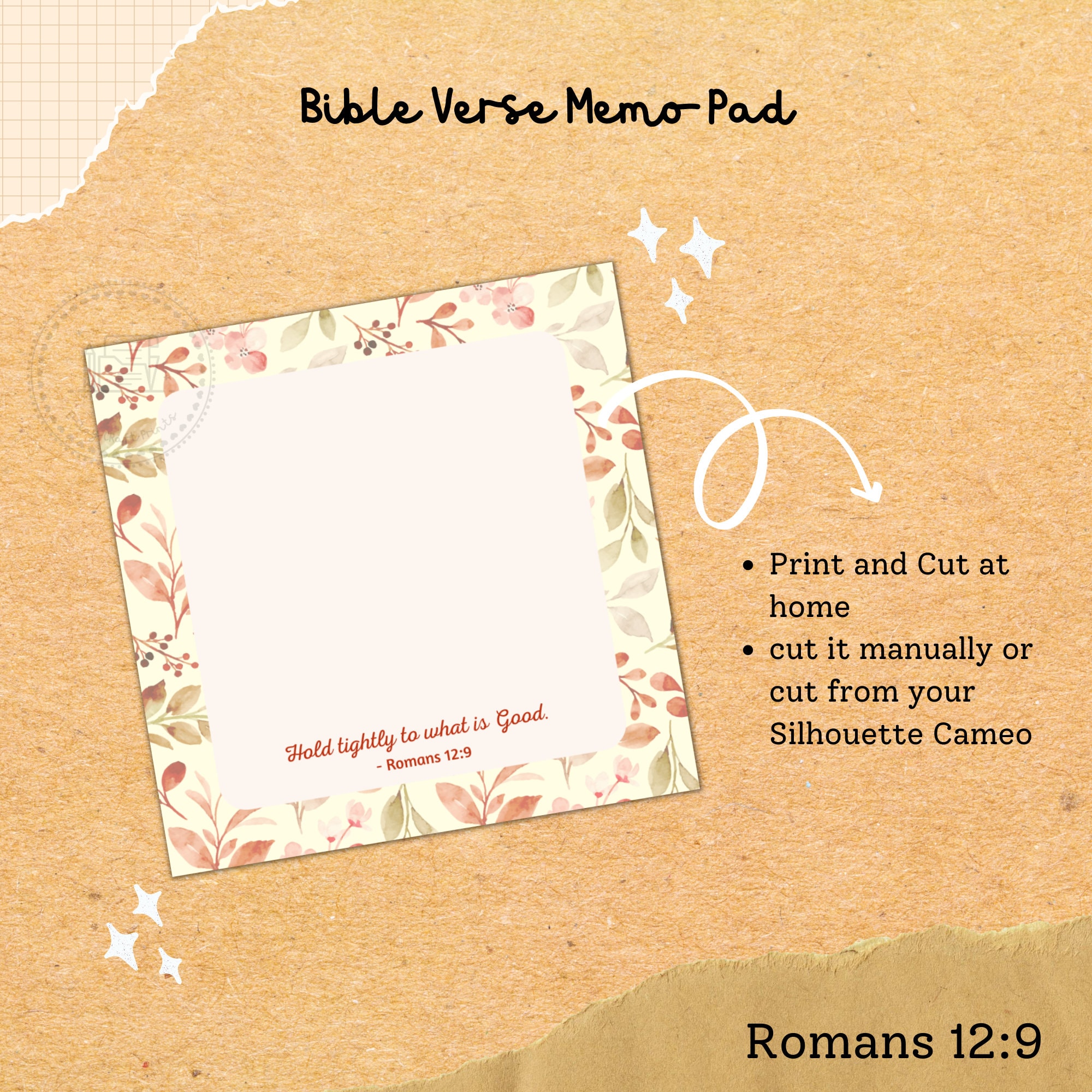 Printable Bible Verse Memo Pad Christian Notepad Template Digital ...