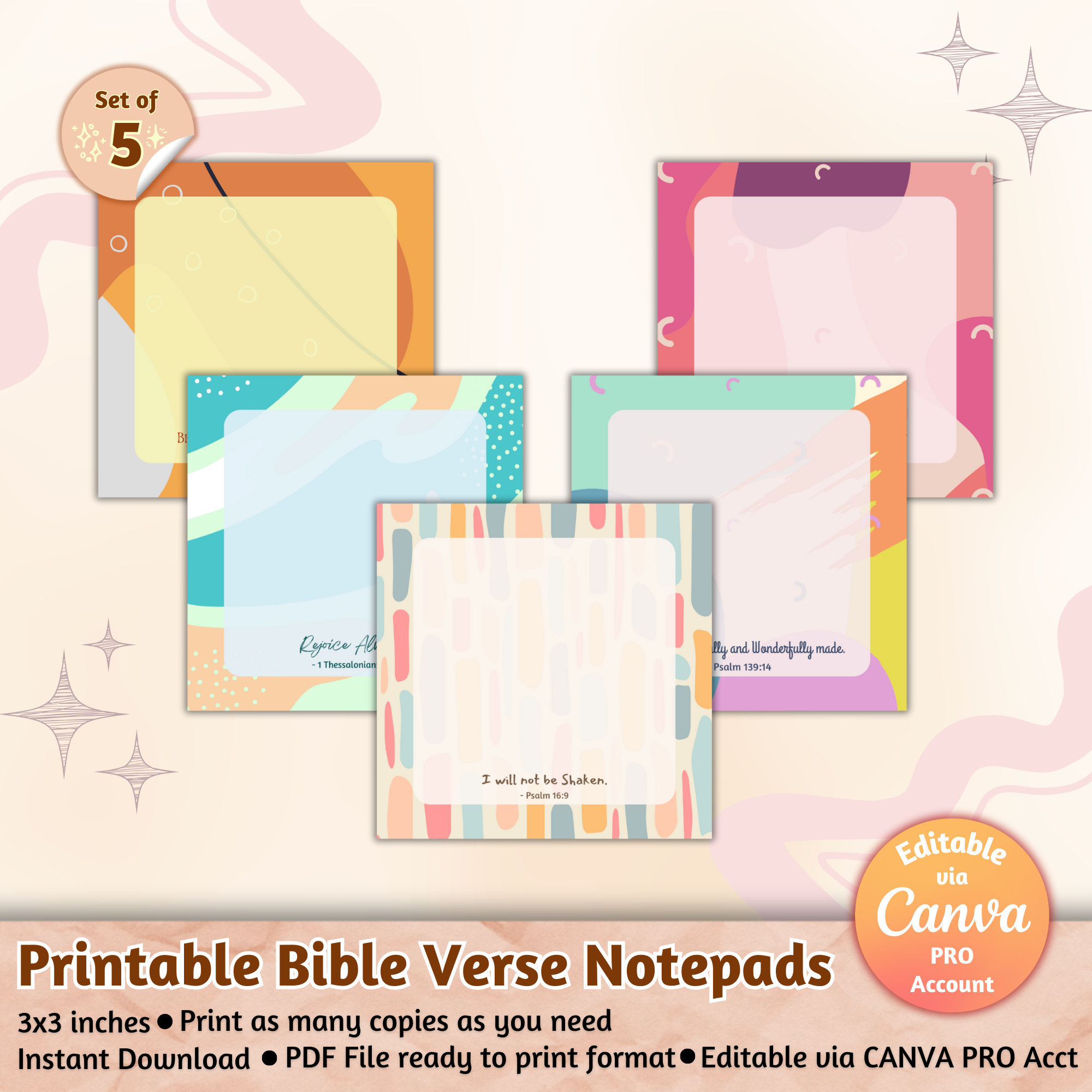 Printable Bible Verse Notepad, Notepad Template, Positive Affirmations ...