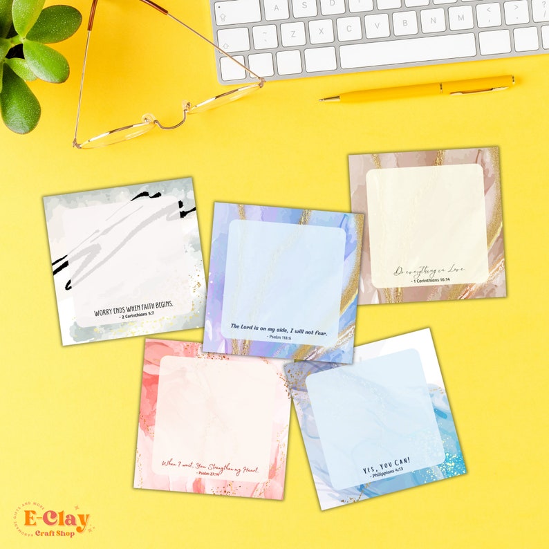 Bible Verse Printable Notepad Set, Positive Affirmations (digital ...