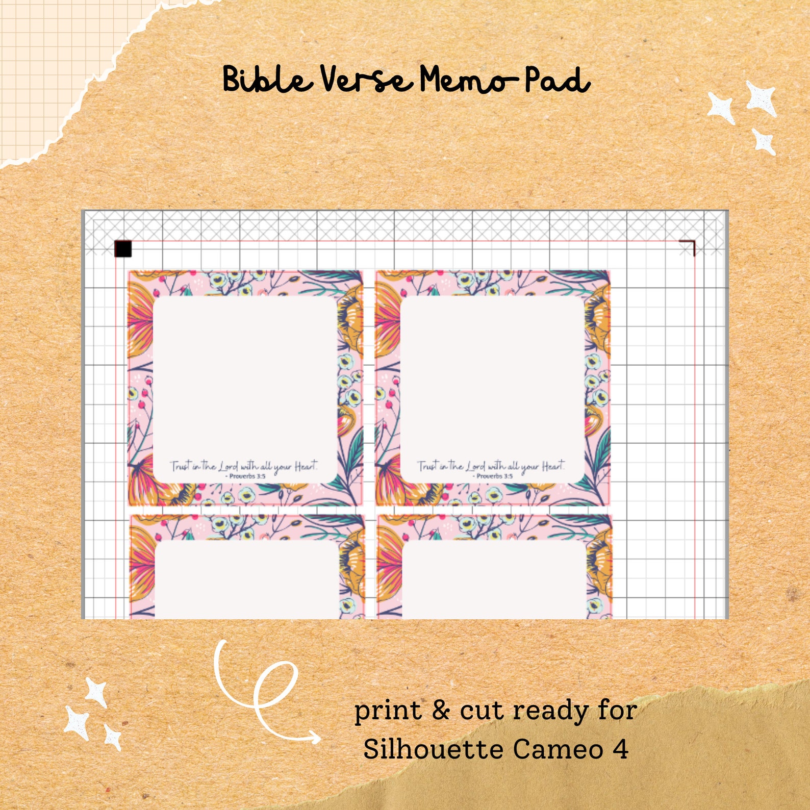 Printable Bible Verse Memo Pad Christian Notepad Template Digital ...