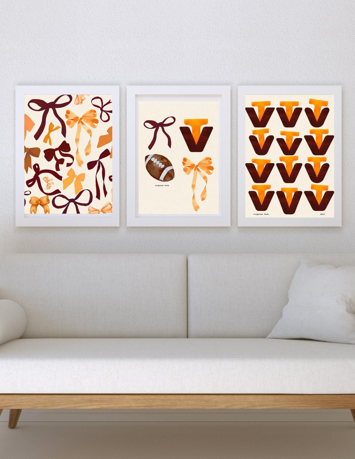 Virginia Tech Wall Art | Themed Watercolor Art Prints, Decor - Etsy