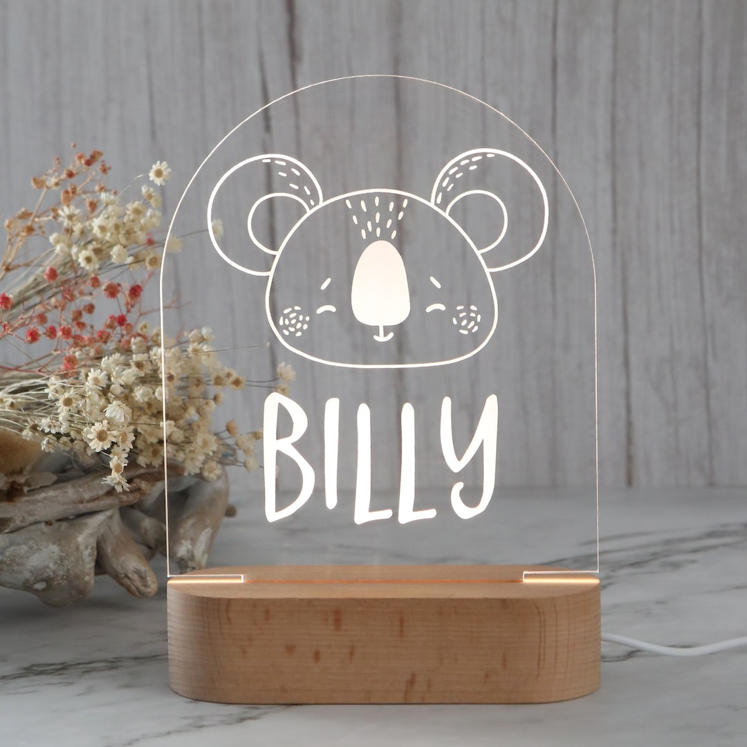 Personalised LED Night Light | Kids Night Light | Nursery Light ...