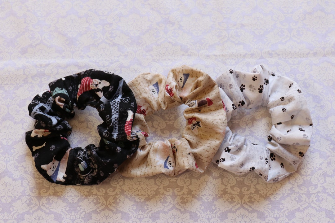 Puppy Dog Scrunchies Pack of 3 Dogs in Paris Scrunchies Dog - Etsy