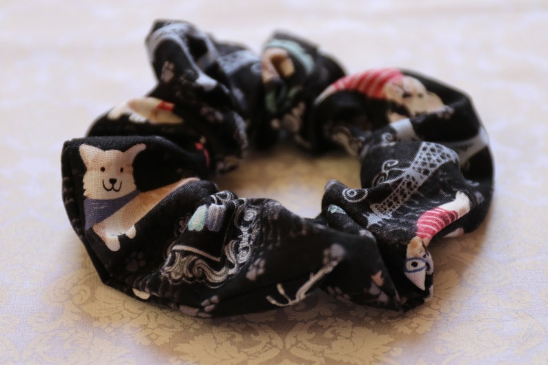 Puppy Dog Scrunchies Pack of 3 Dogs in Paris Scrunchies Dog - Etsy