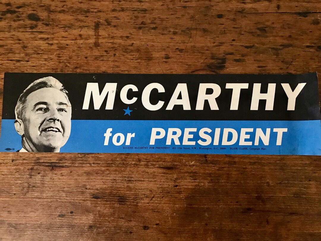 Vintage Presidential Campaign Election Memorabilia Mccarthy - Etsy