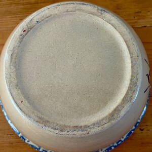 Vintage Robinson Ransbottom Mixing Bowl Blue Sponge Painted Wheat ...