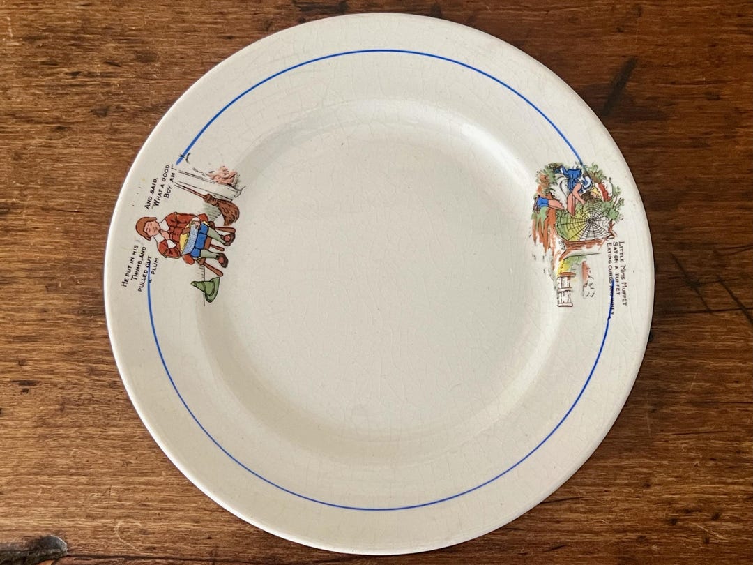 Vintage Plate Child's Nursery Rhyme Little Jack Horner and Little Miss ...