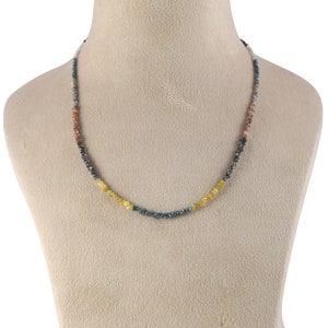 Natural Multicolor Diamond Necklace, Raw Rough Diamond Beads Nuggets 18 ...