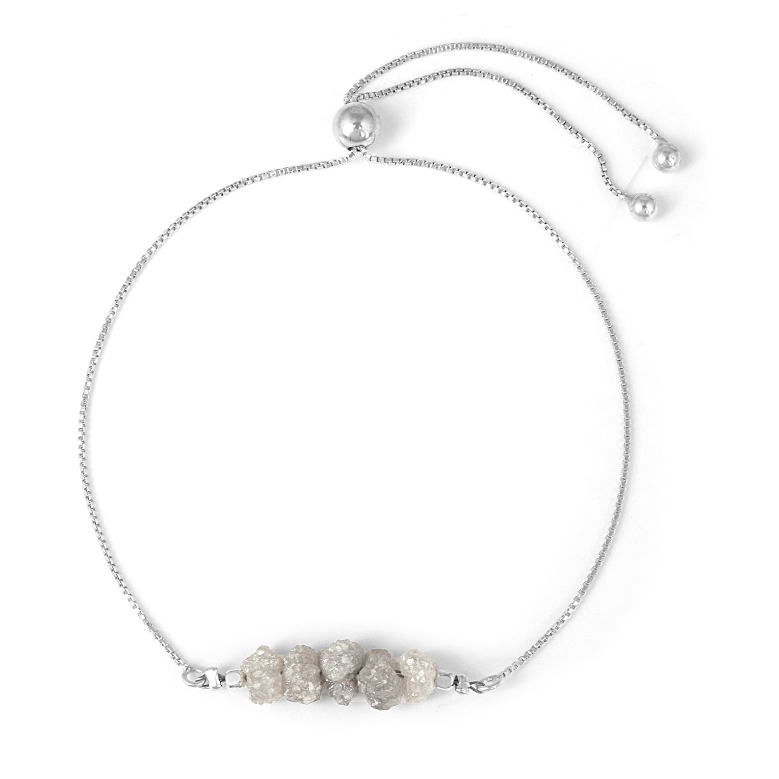 Natural Grey Diamond Braceletraw Diamond Braceletdiamond - Etsy